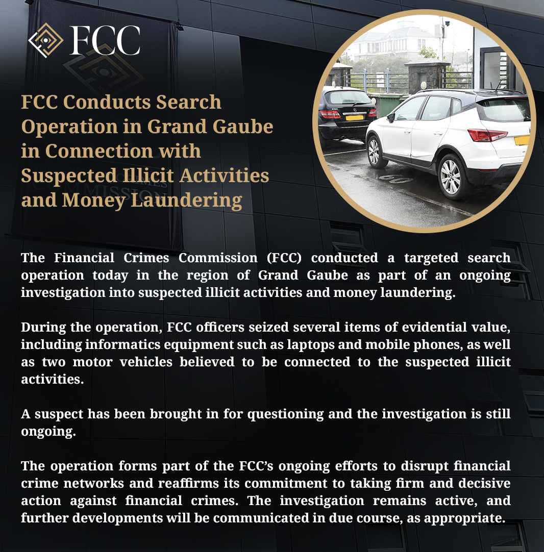FCC Conducts Search Operation in Grand Gaube in Connection with ...